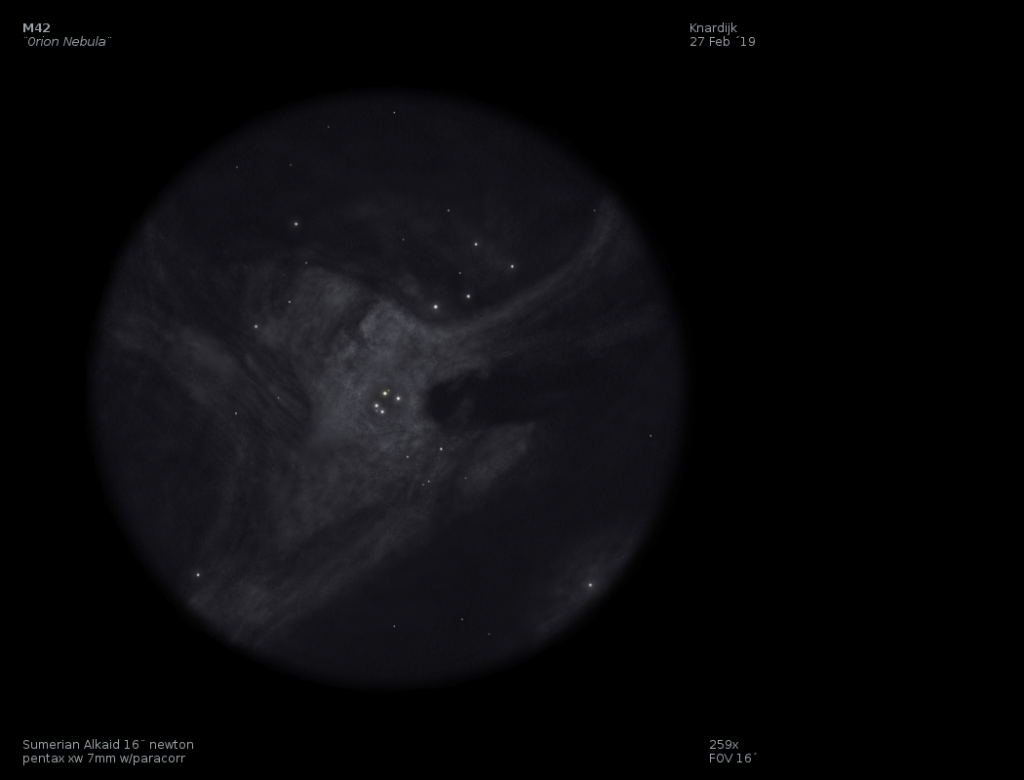 Messier 42 close-up sketches - Deepskysketch