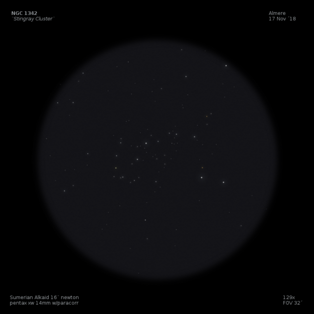 open cluster sketches (non Messier) - Deepskysketch