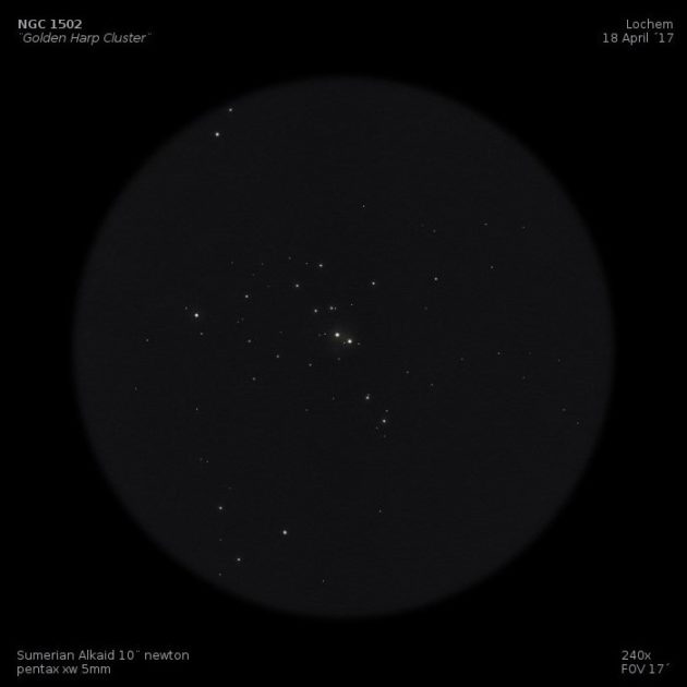 open cluster sketches (non Messier) - Deepskysketch