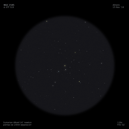 open cluster sketches (non Messier) - Deepskysketch