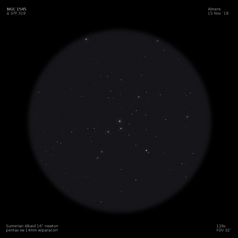 open cluster sketches (non Messier) - Deepskysketch