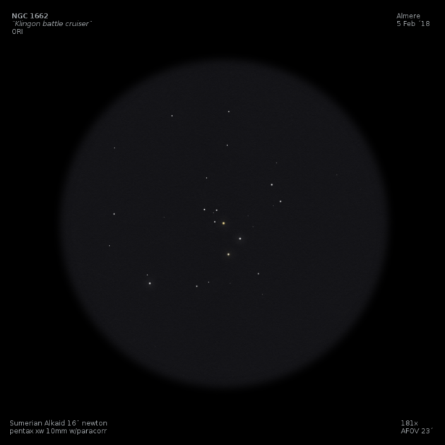 open cluster sketches (non Messier) - Deepskysketch