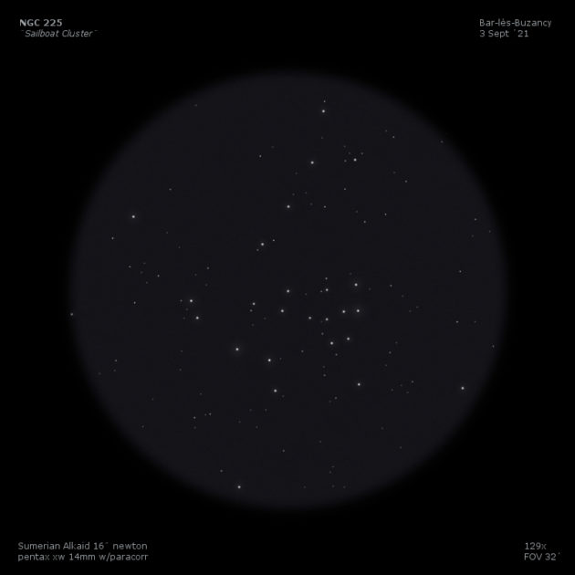 open cluster sketches (non Messier) - Deepskysketch