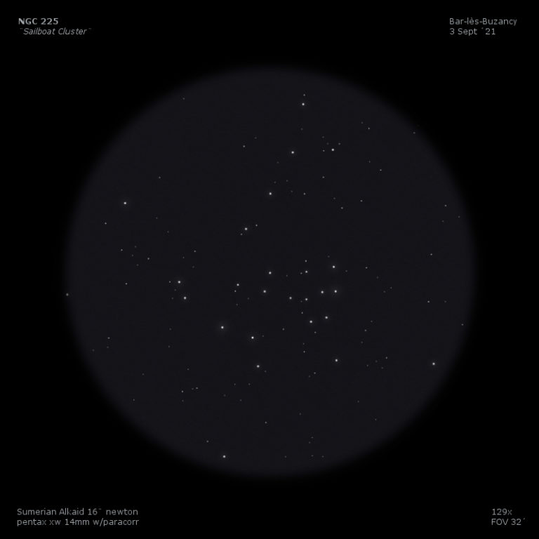 open cluster sketches (non Messier) - Deepskysketch
