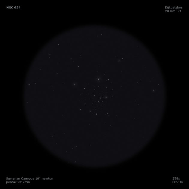 open cluster sketches (non Messier) - Deepskysketch