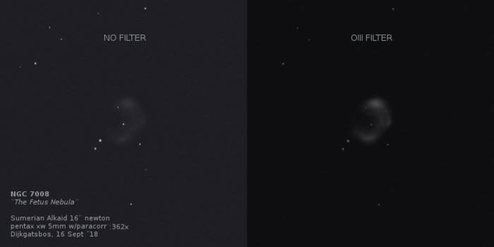 Sketch of NGC 7008; The Fetus Nebula - Deepskysketch
