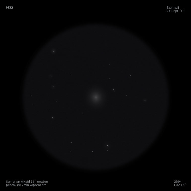 Slideshow with sketches of all Messier objects - Deepskysketch
