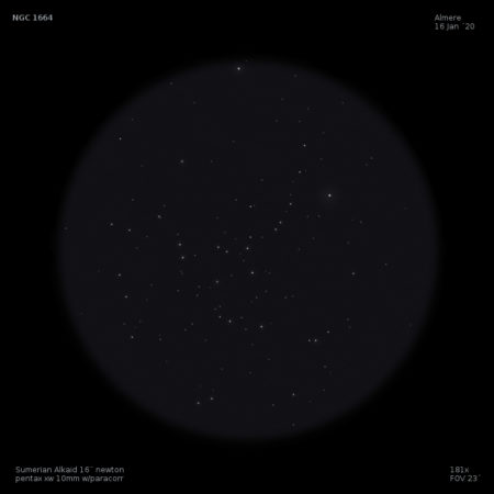 open cluster sketches (non Messier) - Deepskysketch